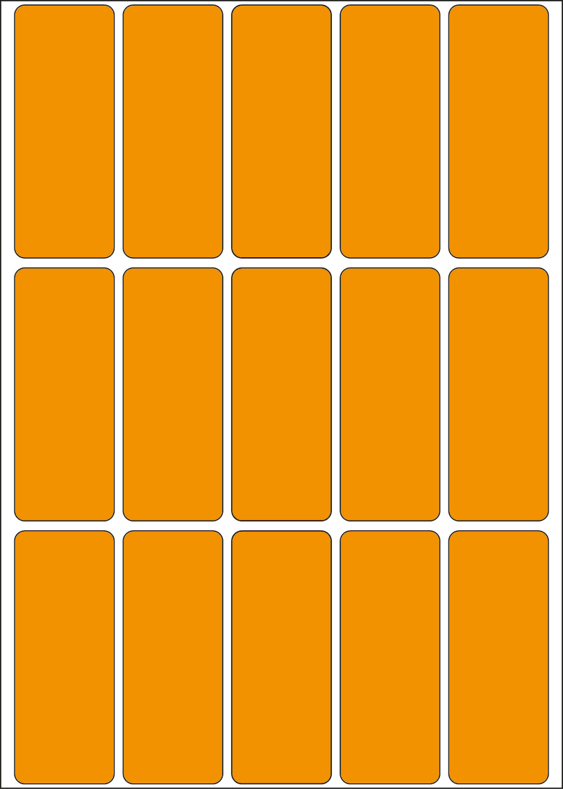 Multi-Purpose Labels, 20 x 50mm, Luminous Orange Permanent Adhesion ...
